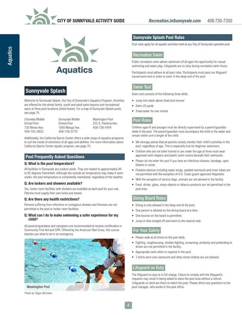 2016 Summer Activity Guide By City Of Sunnyvale Recreation Services