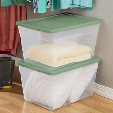 Sterilite 56 Quart Plastic Stackable Storage Container Tote Crisp