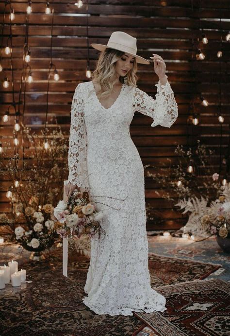 Crochet Lace Boho Wedding Dress Green Wedding Shoes