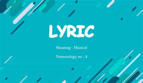 Lyric Name Meaning