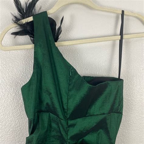 Xscape Dresses Xscape By Joanna Chen Emerald Green Feather Shoulder