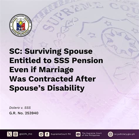 Sc Surviving Spouse Entitled To Sss Pension Even If Marriage Was