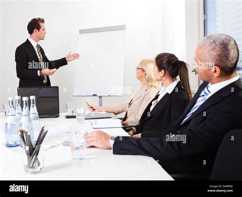 Businessman Giving A Presentation Stock Photo Alamy