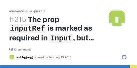 The Prop `inputref` Is Marked As Required In `input` But Its Value Is