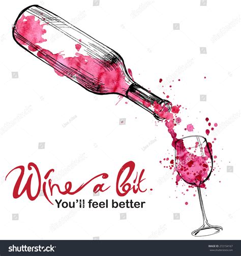 Sketch Hand Draw Vector Wine Illustration Stock Vector Royalty Free