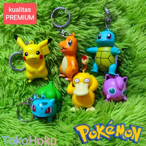 Jual Gantungan Kunci Pokemon Action Figure Pikachu Keychain Shopee