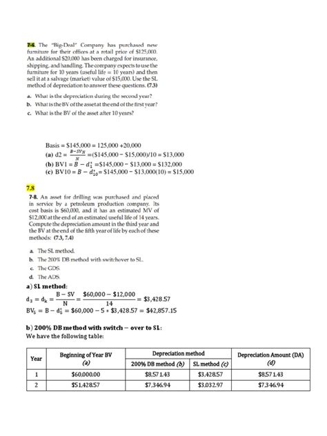 Solution Assignment 4 Chapter 7 Pdf Depreciation Financial Accounting