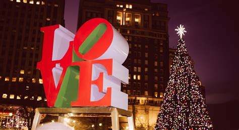 Itap Of The Love Statue In Philadelphia At Christmastime Ritookapicture
