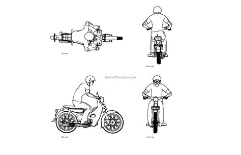 Motorcyclist Rider Free Cad Drawings
