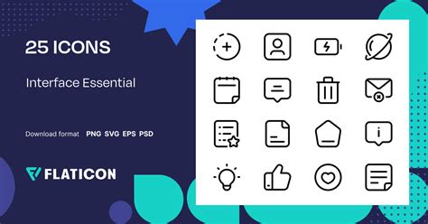 Interface Essential Icon Pack Basic Outline 25 Svg Icons