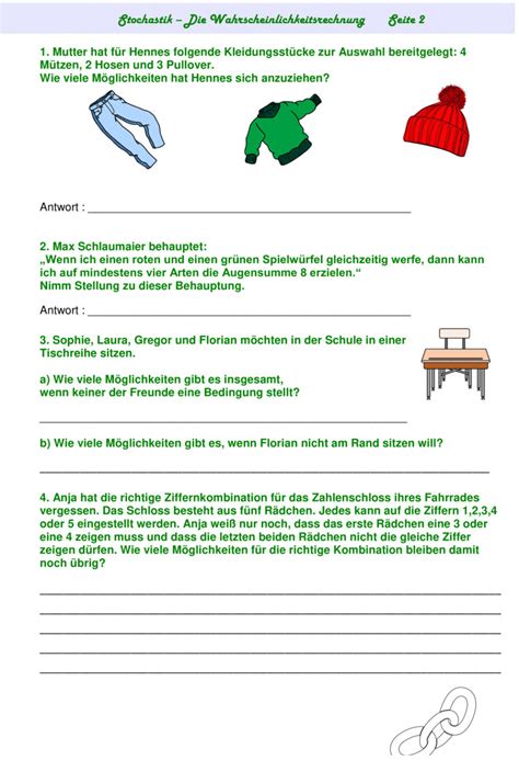 Übungsblatt zu Stochastik Zählprinzip