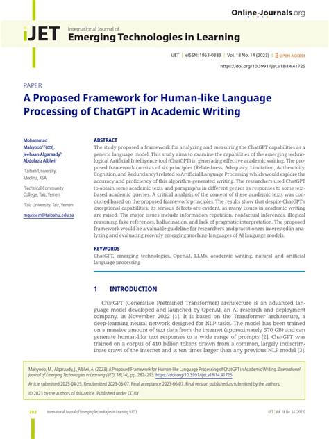 A Proposed Framework For Human-Like Language Processing of ChatGPT in Academic Writing | PDF ...