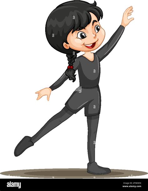A Girl Ballet Dancer Cartoon Character Illustration Stock Vector Image