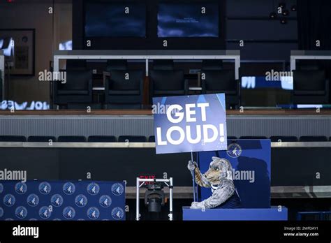 Minnesota Timberwolves Mascot Attempts To Inspire An Arena Empty Of