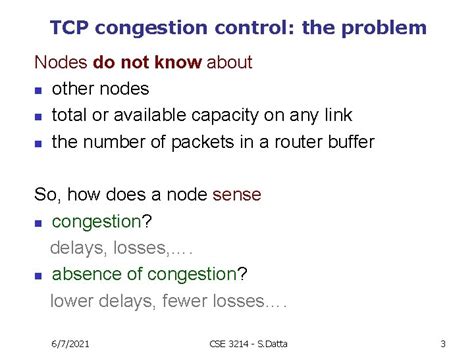 Roadmap N N Tcp Congestion Control The Problem
