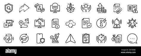 Checklist Power Info And Charge Battery Line Icons Pack Share Message Paper Plane Icons