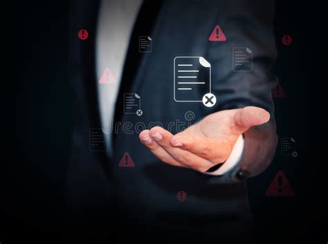 Error And Corrupted File Accessing Concept With Floating On The Hand