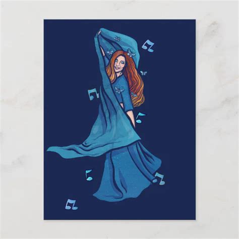 Red Hair Belly Dancer Art Belly Dancing Redhead Postcard Zazzle