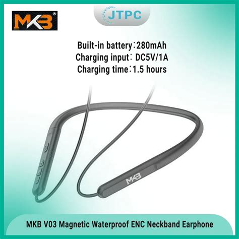 Mkb V Magnetic Waterproof Enc Wireless Neckband Price In Bd