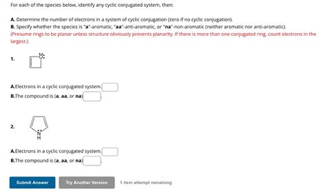 Solved For Each Of The Species Below Identify Any Cyclic