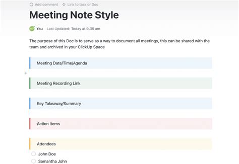 9 meeting notes templates to stay organized nifty