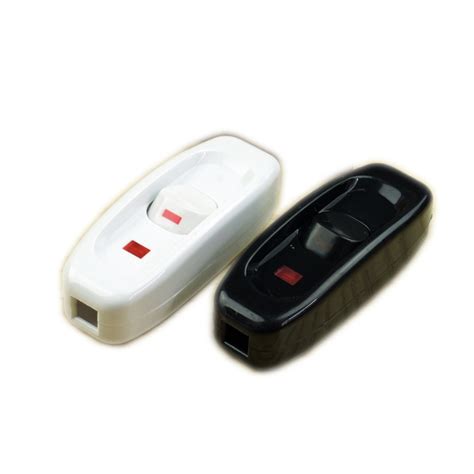 单黑色白色家用按钮床头开关大功率10a手捏中途带指示灯台灯线控虎窝淘