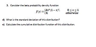 Solved Concider The Beta Probability Density Chegg