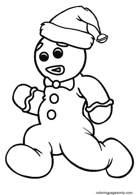 Coloriage Bonhomme en pain d épice de Noël Coloriages gratuits à imprimer