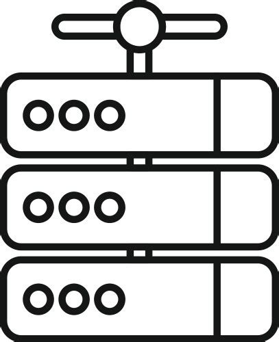 Server Room Data Storage Icon Showing Cloud Vector Image