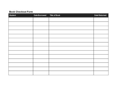 Library Log Book Template Efficient Student Checkout Solution