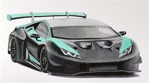 How To Draw A Lamborghini Race Car Step By Step Car Drawing Tutorial