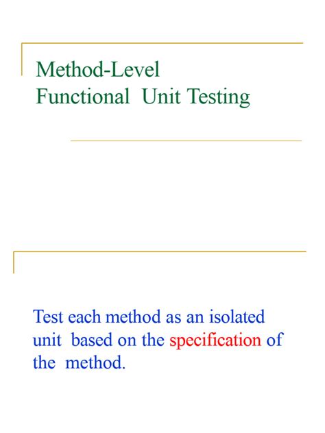 St4 Method Level Functional Unit Testing Pdf Conceptual Model