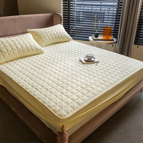 모던 세탁 가능한 플레인 침대 커버 섬유 매트리스 커버 통기성 퀼트 킹 매트리스 프로텍터 탄성 밴드 포함 2022 Aliexpress