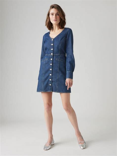 Louisa Short Sleeve Denim Dress Medium Wash Levis® Us