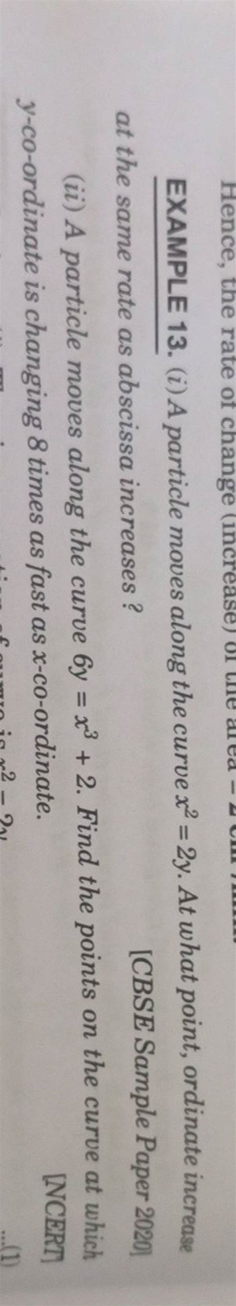 Example I A Particle Moves Along The Curve X Y At What Point Or