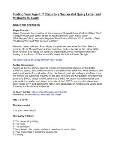25 Query Letter Examples To Download