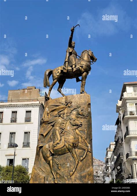 Statue Of Emir Abdelkader At El Amir Abdelkader Square In Downtown