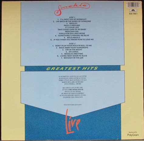 Пластинка Greatest Hits Live Smokie Купить Greatest Hits Live Smokie