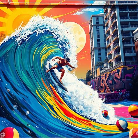 Vibrant Street Art Melts Into A Surf Culture Maste Ai Art