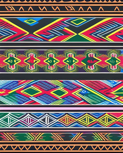 Indigenous Tribal Patterns Vibrant Digital Vector 4k · Creative Fabrica