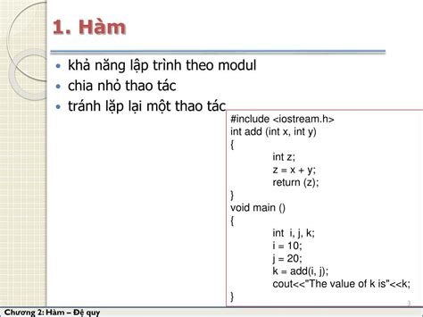 ppt chương 2 hÀm ĐỆ quy function recursion powerpoint