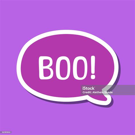 텍스트가 있는 말풍선 Boo 디지털 스티커 벡터 그림 계절에 대한 스톡 벡터 아트 및 기타 이미지 계절 공포 무서움