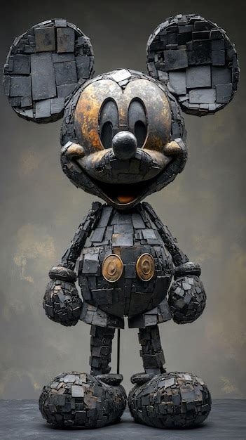 Mickey Mouse Cube Portrait Premium Ai Generated Image