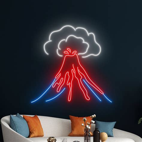 Volcano Led Sign Volcanic Ash Neon Sign Volcanic Hot Lava Neon Light