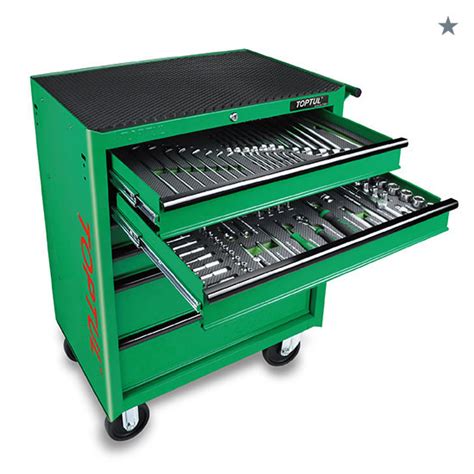W 6 Drawer Mobile Tool Trolley 208PCS Mechanical Tool Set TOPTUL