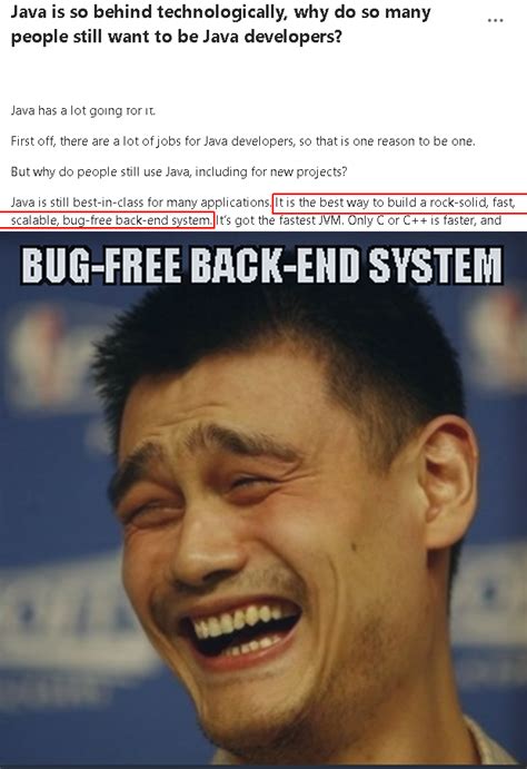 Creating In Java A Bug Free Back End System R ProgrammerHumor
