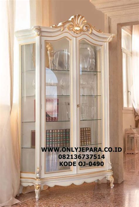 LEMARI HIAS KLASIK DUCO LUXURY LEMARI PAJANGAN Toko Furniture Jepara Furnitur Mewah