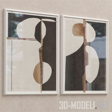 3d модель Абстракция в черно бежевых тонах