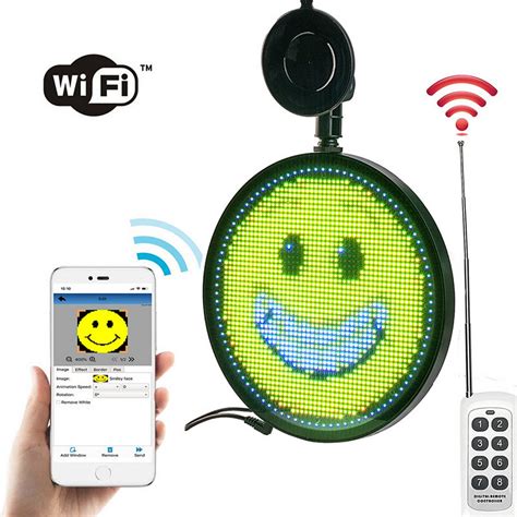 Araba LED RGB ekran yuvarlak işareti Uygulama üzerinden Wifi programlanabilir kontrol Cool Mania