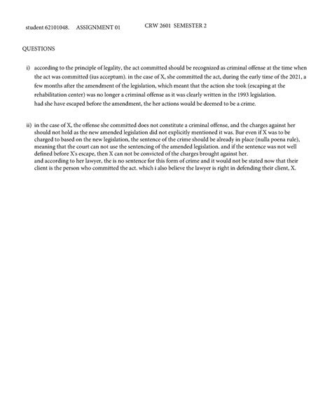 CRW Assignment Babe ASSIGNMENT QUESTIONS I According To The Principle